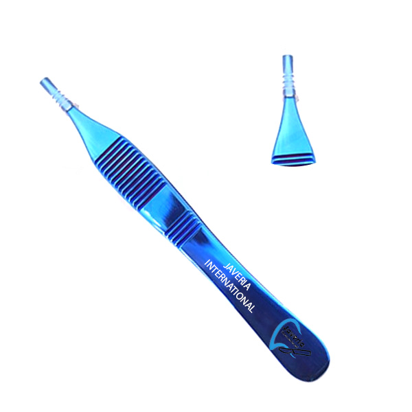 Brown Adson Forceps Blue Coated 7x7 Teeth - Javeria International