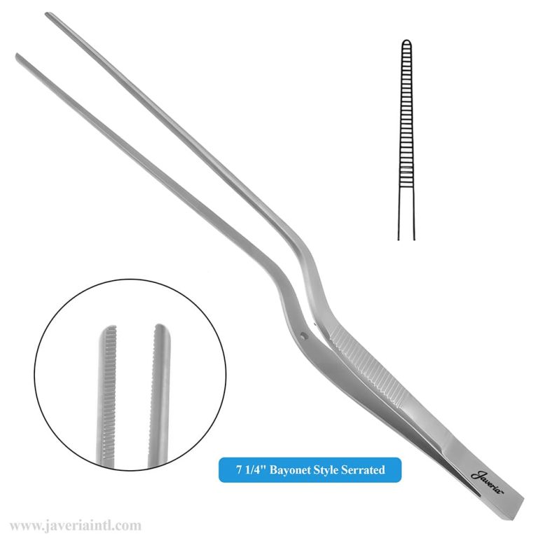 Cushing Tissue Forceps Bayonet Serrated 7" - Reliable Tool