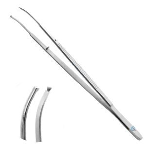 Gerald Tissue Forceps Curved 7" 1x2 Teeth - Javeria International
