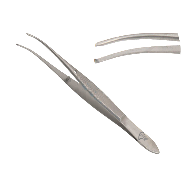 Iris Tooth Forceps Curved 10cm - Javeria International