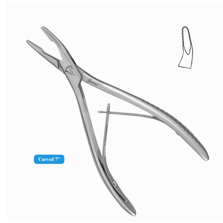 Bane Mastoid Rongeur, Curved, 7" - Javeria International