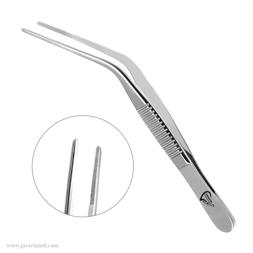 Blake Ear Forceps Delicate 4 1/2" Angular Serrated - Javeria International